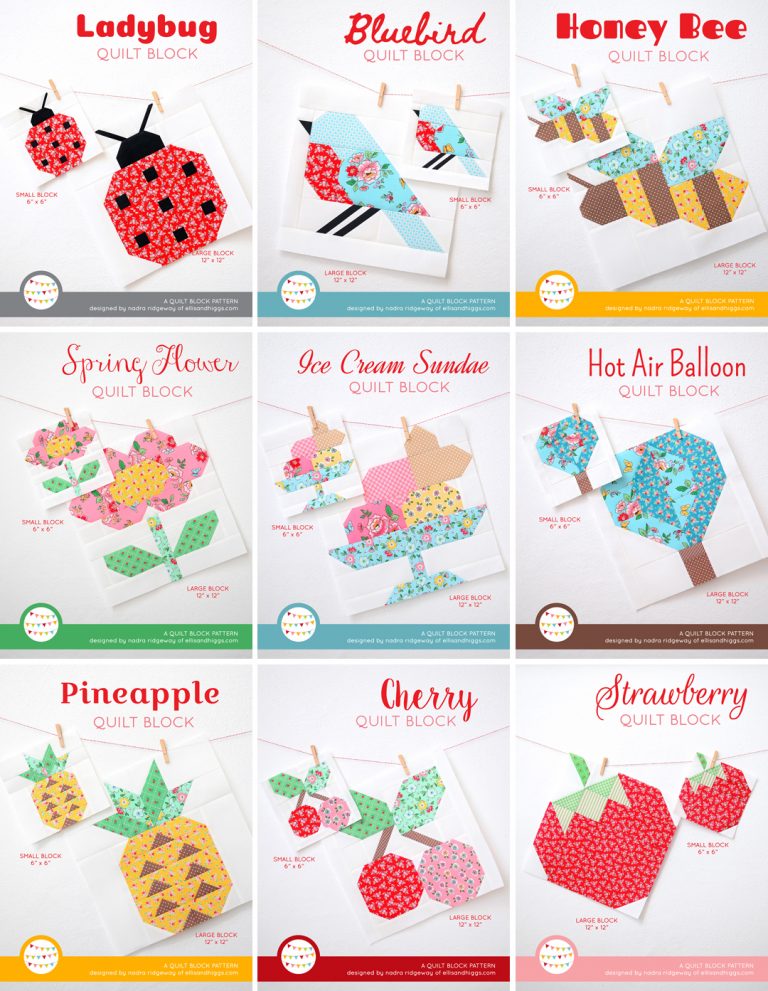 New Pattern - Ladybug Quilt Block - ellis & higgs