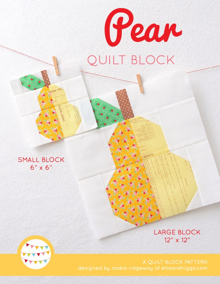 New Fall Quilt Pattern - Pear Quilt Block - ellis & higgs
