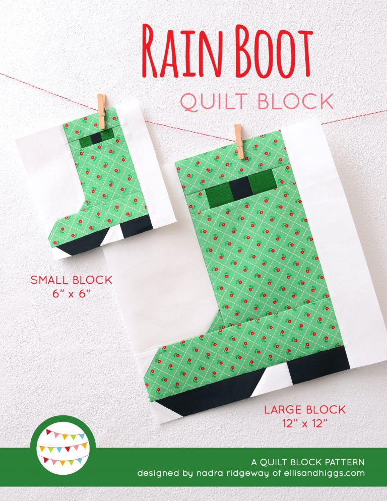 New Fall Quilt Pattern - Rain Boot Quilt Block - ellis & higgs