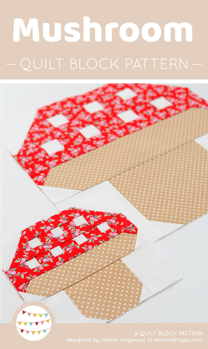 New Fall Quilt Pattern - Mushroom Quilt Block - ellis & higgs