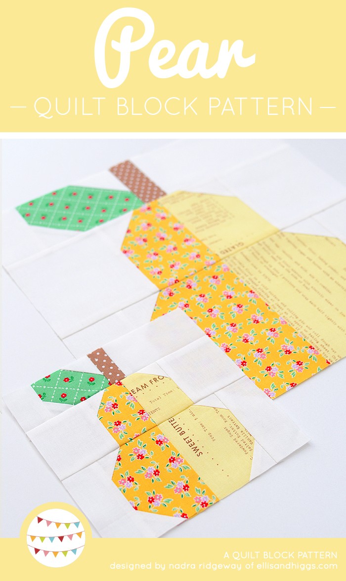 New Fall Quilt Pattern - Pear Quilt Block - ellis & higgs