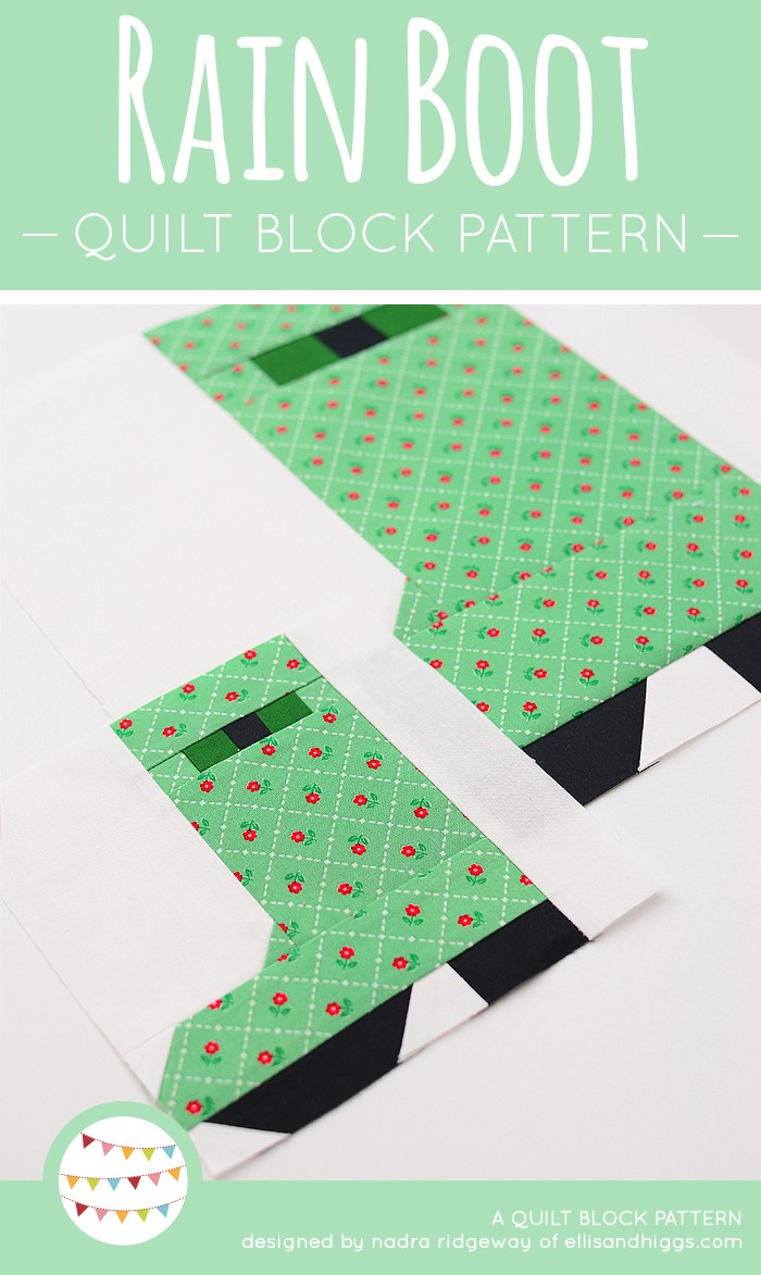 New Fall Quilt Pattern - Rain Boot Quilt Block - ellis & higgs