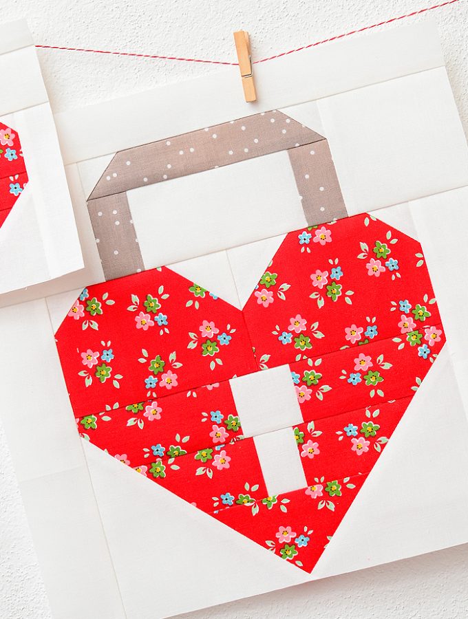 New Valentine's Day Quilt Patterns: Heart Padlock Quilt Block - ellis ...