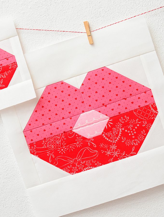 New Valentine's Day Quilt Patterns: Lips Quilt Block - ellis & higgs