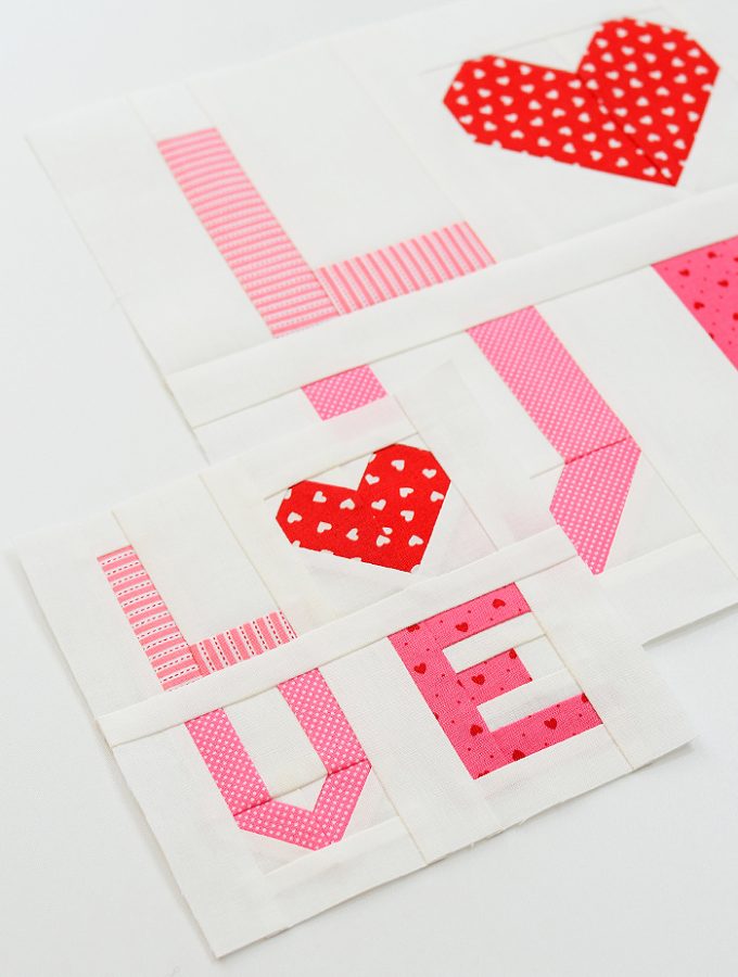 New Valentine's Day Quilt Patterns: Love Sign Quilt Block - ellis & higgs