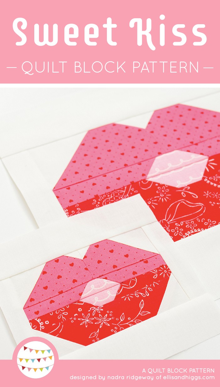 New Valentine's Day Quilt Patterns: Lips Quilt Block - ellis & higgs
