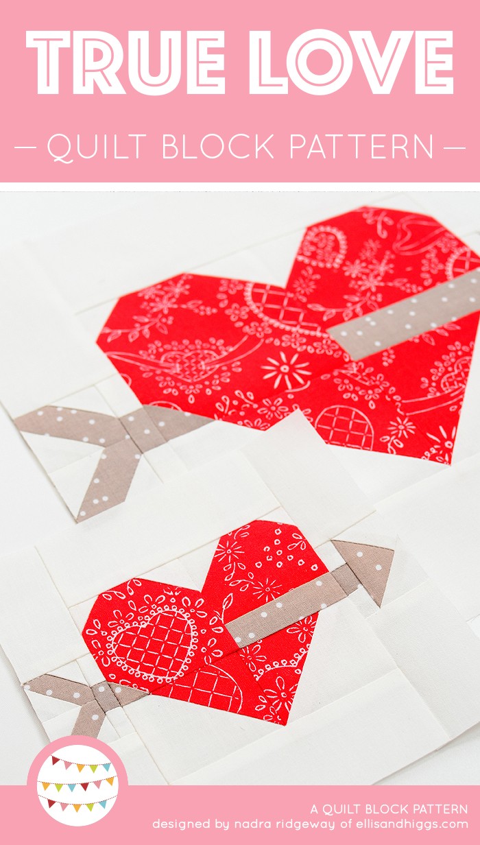 New Valentine's Day Quilt Patterns: Cupid's Arrow Heart Quilt Block ...