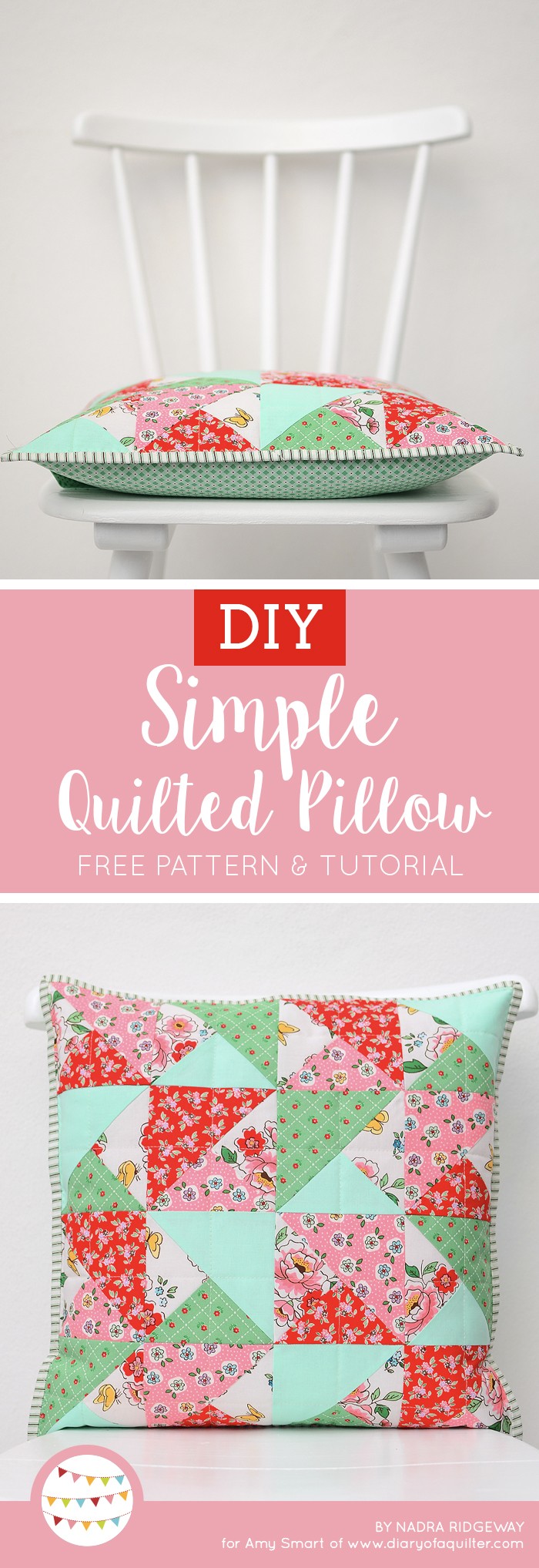 Simple Quilted Pillow Tutorial - A guest post for diaryofaquilter.com ...