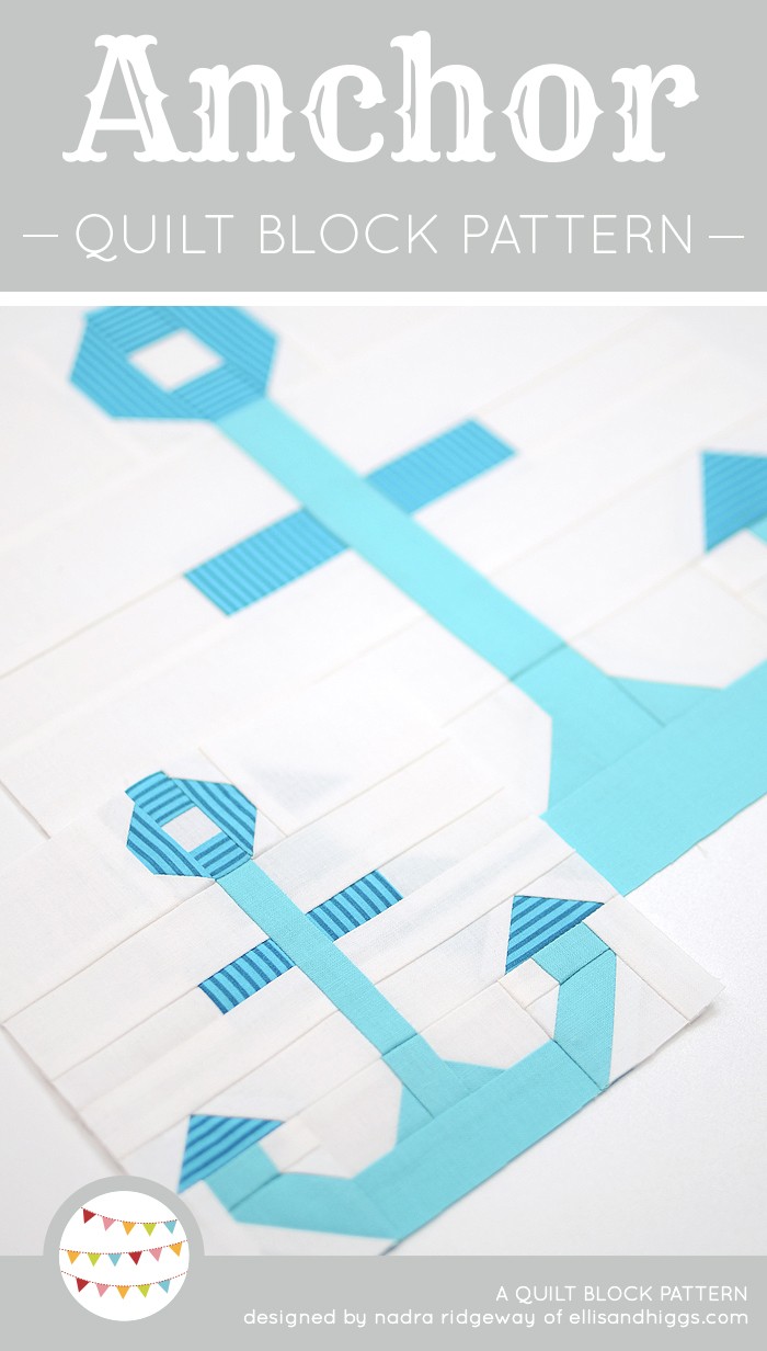 New Nautical Quilt Patterns: Anchor Quilt Block Pattern - ellis & higgs