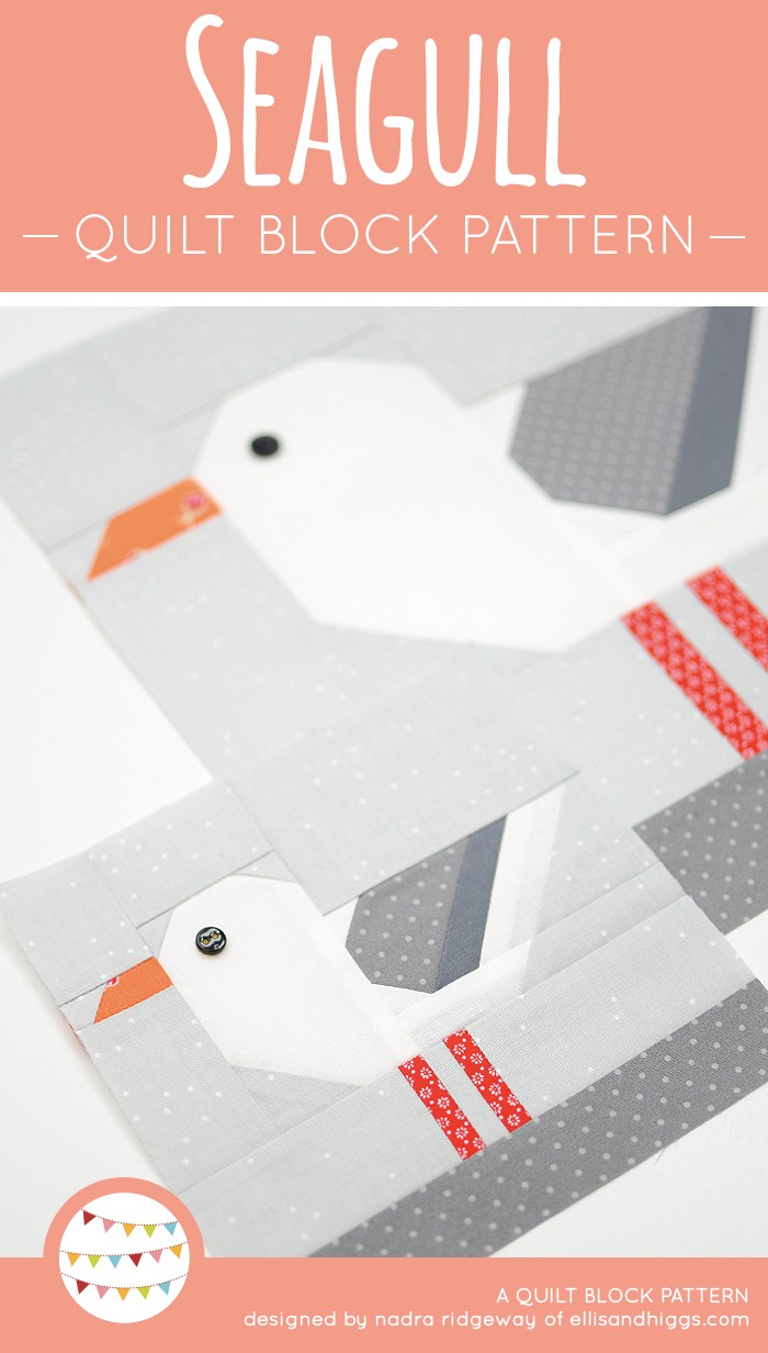 New Nautical Quilt Patterns: Seagull Quilt Block Pattern - ellis & higgs