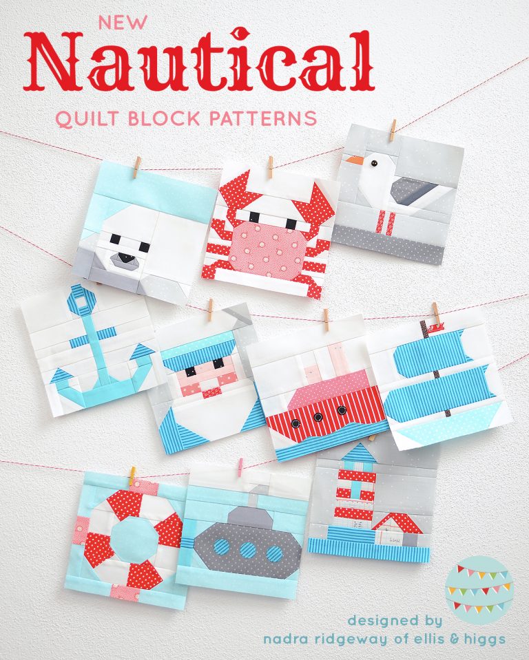 New Nautical Quilt Patterns: Crab Quilt Block Pattern - ellis & higgs