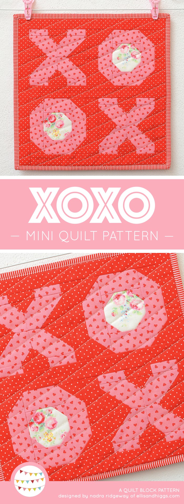 New Heart Quilt Patterns: XOXO Mini Quilt Pattern - ellis & higgs