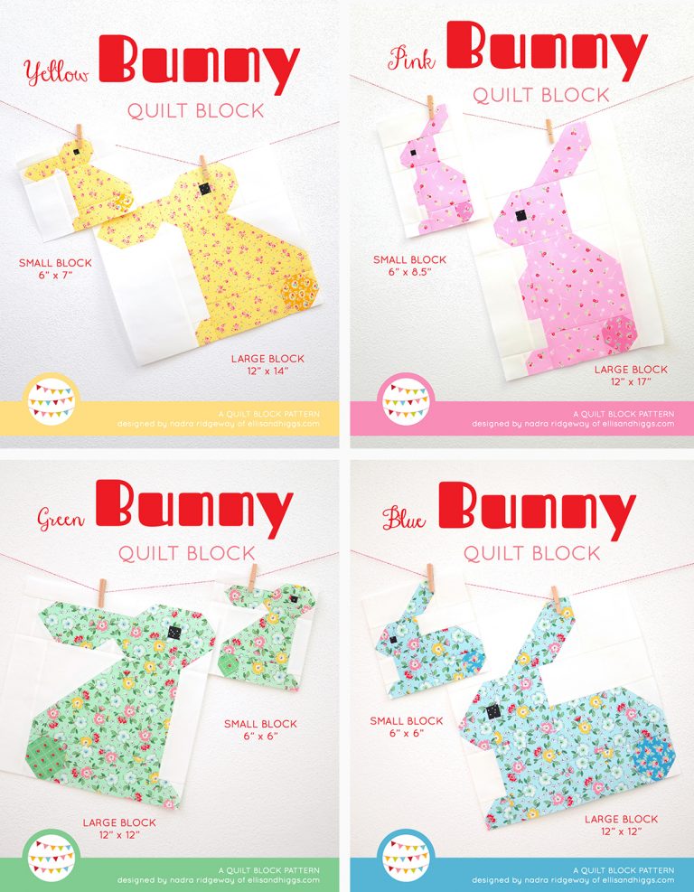 Bunny Bunch Mini Quilt - A fun Easter quilt pattern add-on - ellis & higgs