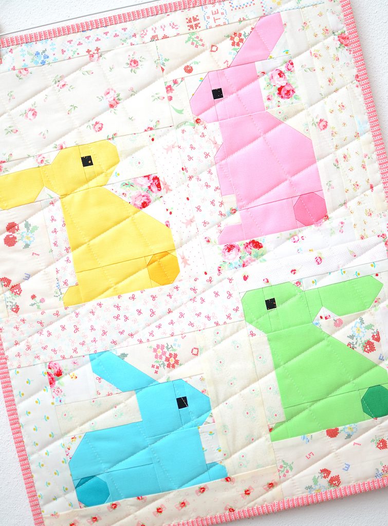 Bunny Bunch Mini Quilt - A fun Easter quilt pattern add-on - ellis & higgs