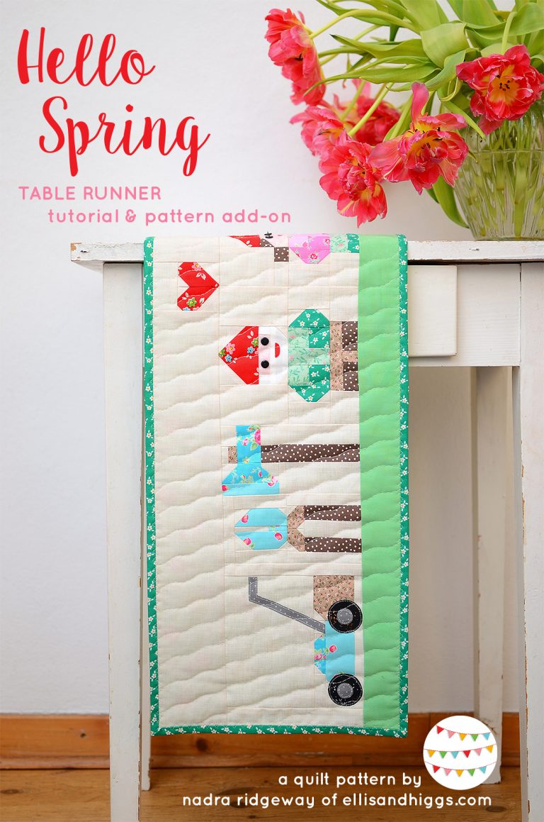 Hello Spring Quilted Table Runner pattern add-on - ellis & higgs