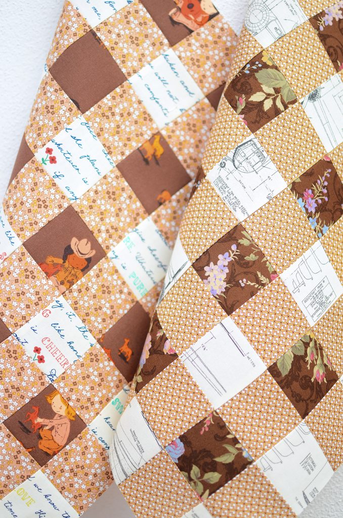 Let's Have A Picnic Quilt Blocks in Brown - ellis & higgs