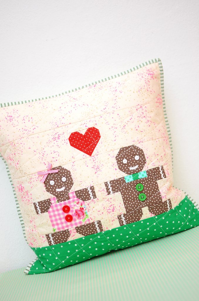 Gingerbread Couple Quilted Pillow Tutorial & Pattern Add-on - ellis & higgs