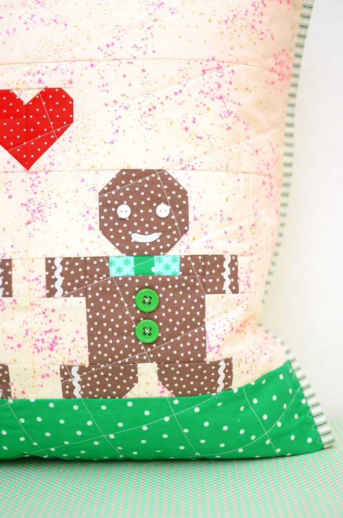 Gingerbread Couple Quilted Pillow Tutorial & Pattern Add-on - ellis & higgs