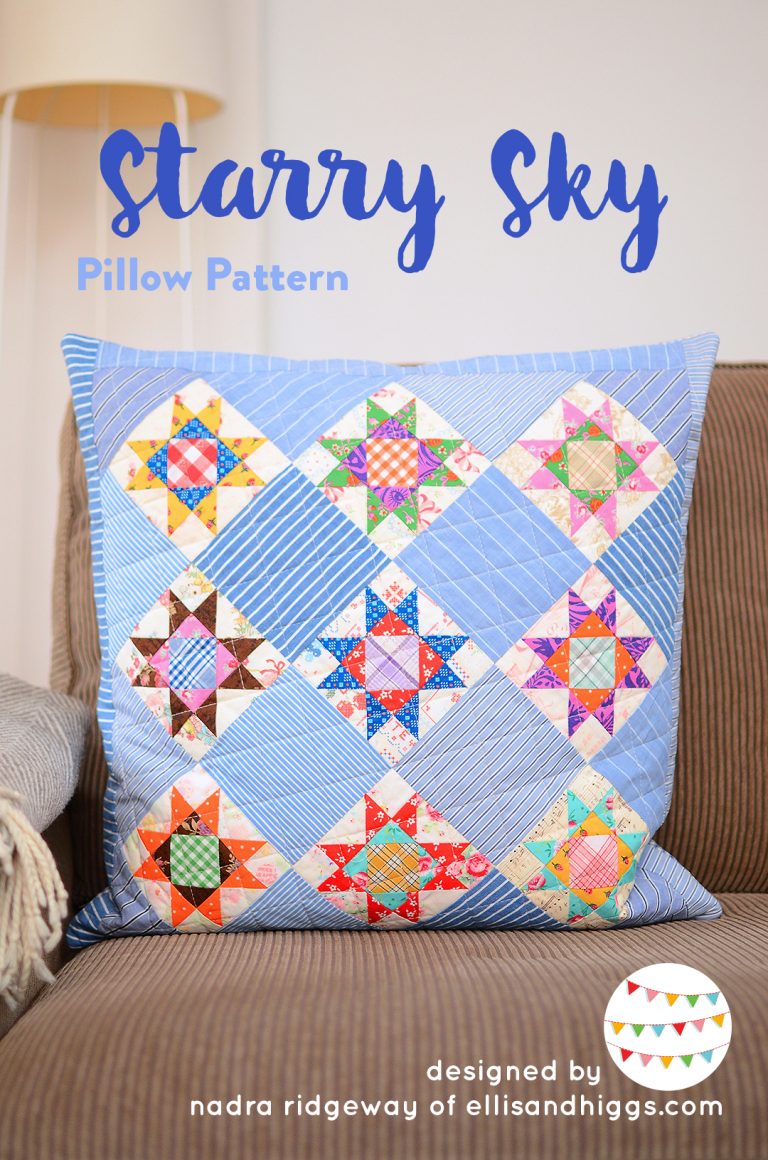 Out Now - Starry Sky Star Quilt Pattern - Pillow Version - ellis & higgs